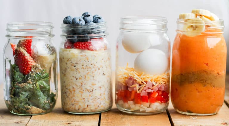 Make-Ahead Healthy Breakfast Meal Prep Jars: 4 Ways - Smile Sandwich